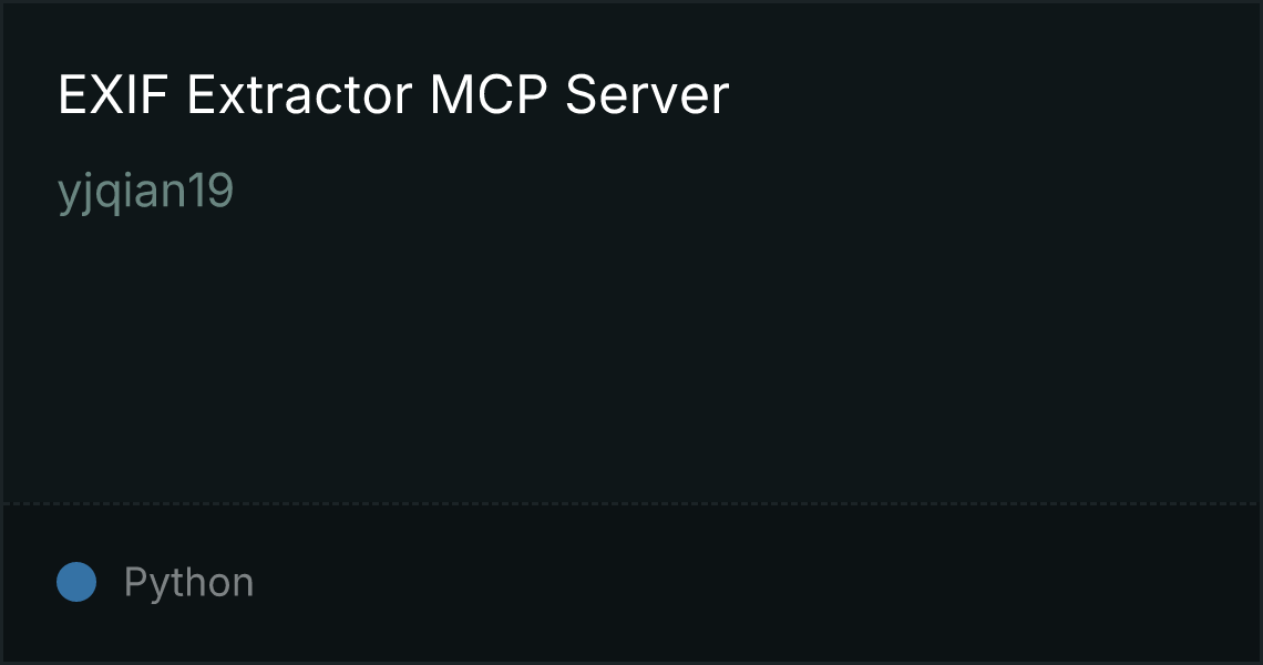 Score | EXIF Extractor MCP Server | Glama