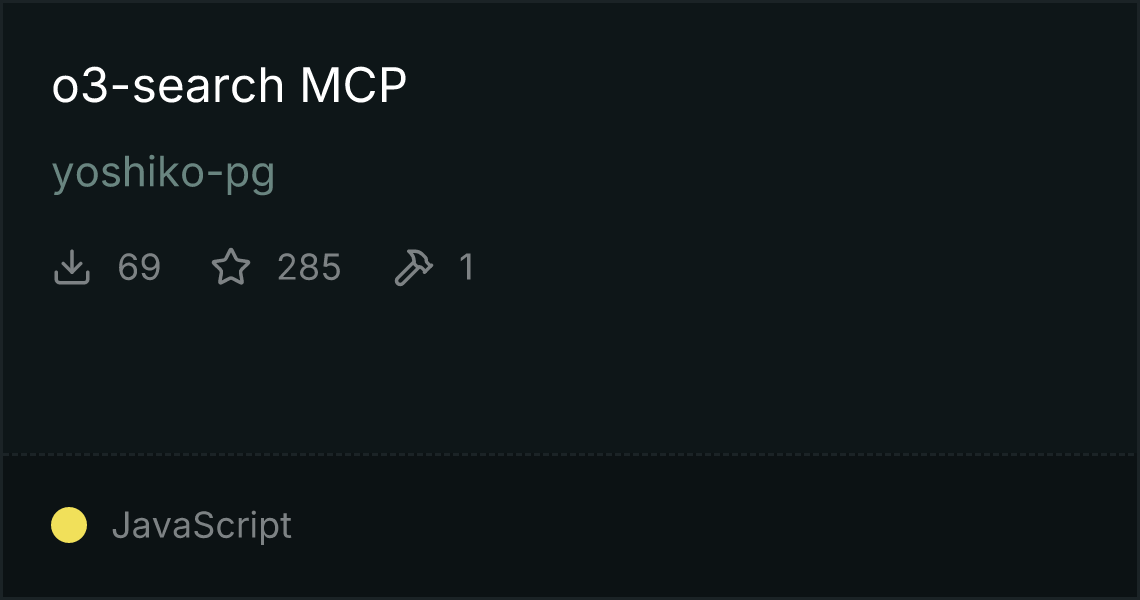 o3-search MCP by yoshiko-pg | Glama