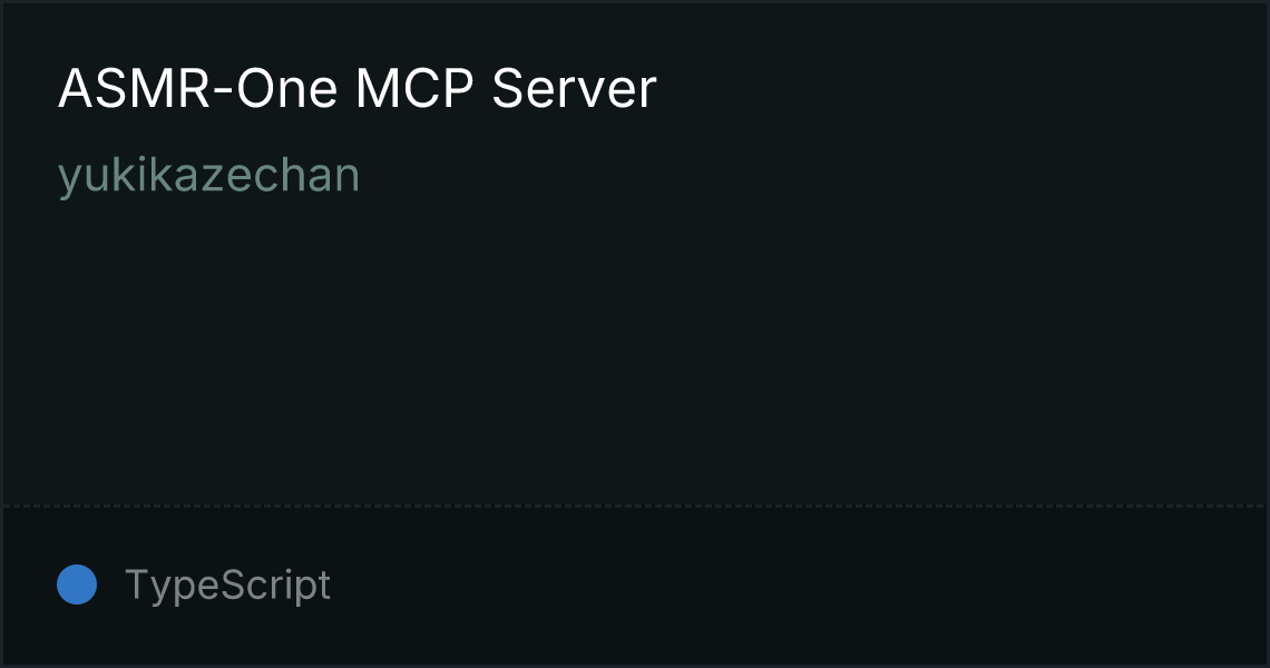 ASMR-One MCP Server | Glama