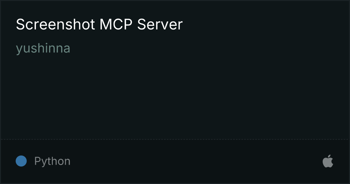 Screenshot MCP Server by yushinna | Glama