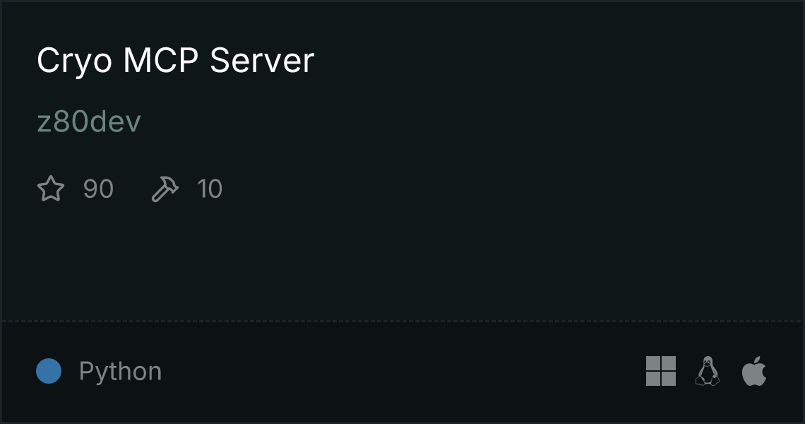 Cryo MCP Server by z80dev | Glama