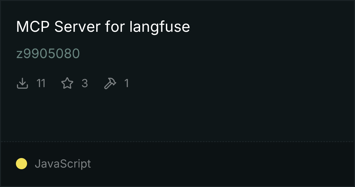 MCP Server for langfuse | Glama