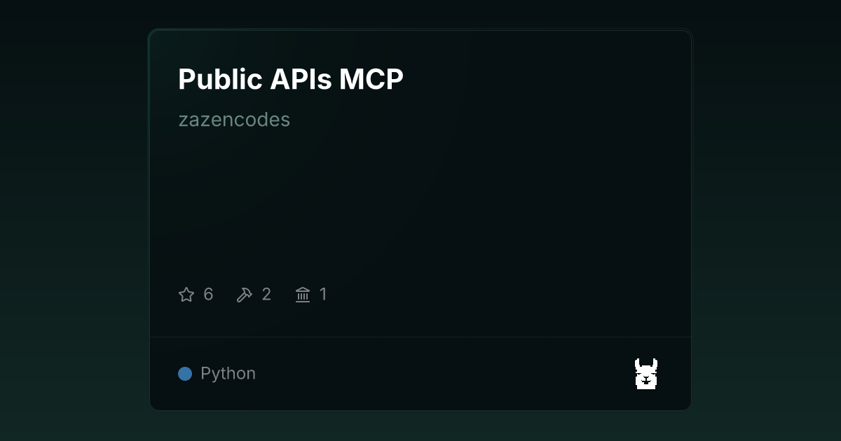 Public APIs MCP | Glama