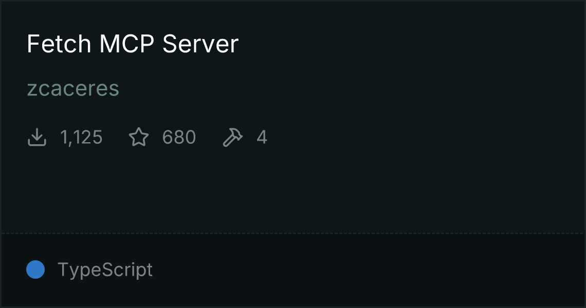 Fetch MCP Server by zcaceres | Glama