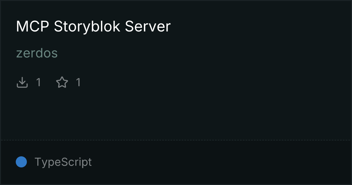 MCP Storyblok Server | Glama